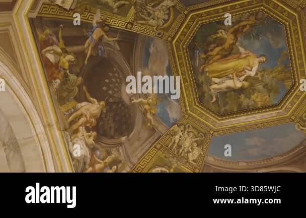 Vatican City - September 9 2025 : Interior of the Vatican Museums with classical sculptures ...