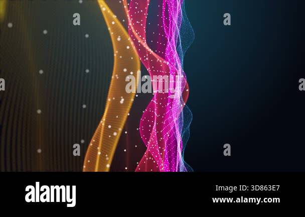 Fantastic video animation with particle wave object in slow motion ...