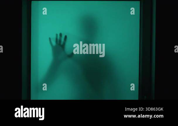 Nightmare scary ghost watches you through the window at night. Horror ...