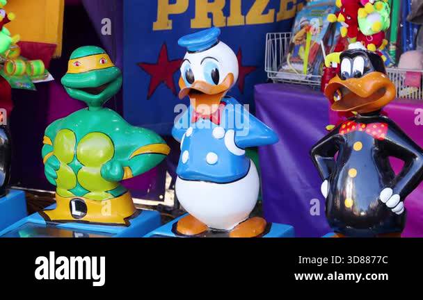 Animated ducks in a carnival booth game sequence Stock Video Footage ...