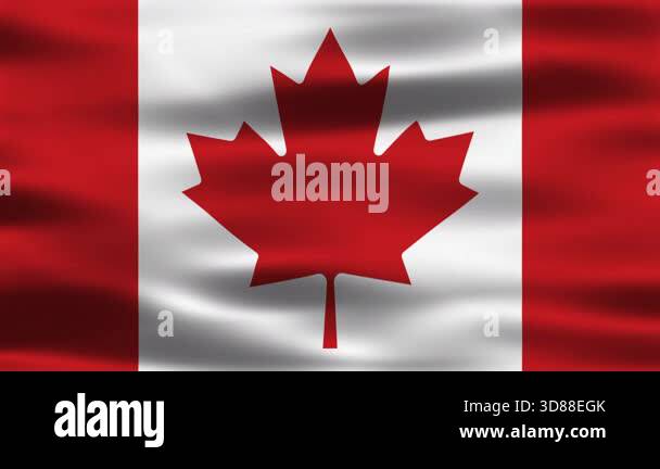 Waving Canada Flag Loop Animation. Realistic Flag Motion with Smooth ...