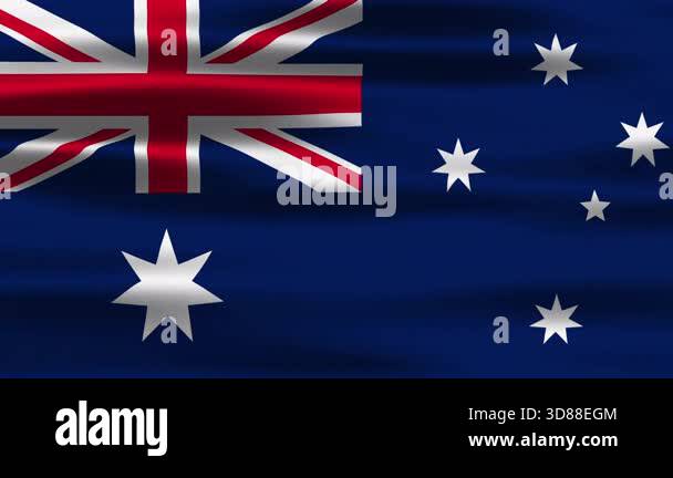 Waving Australia Flag Loop Animation. Realistic Flag Motion with Smooth ...