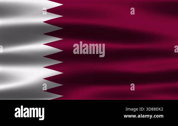 Waving Qatar Flag Loop Animation. Realistic Flag Motion with Smooth ...
