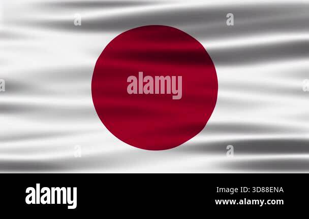 Waving Japan Flag Loop Animation. Realistic Flag Motion with Smooth ...