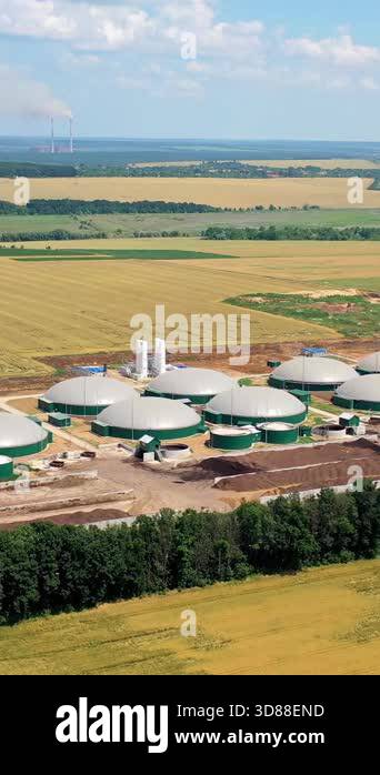 Technology of agricultural biogas plant. Modern biogas plant for ...