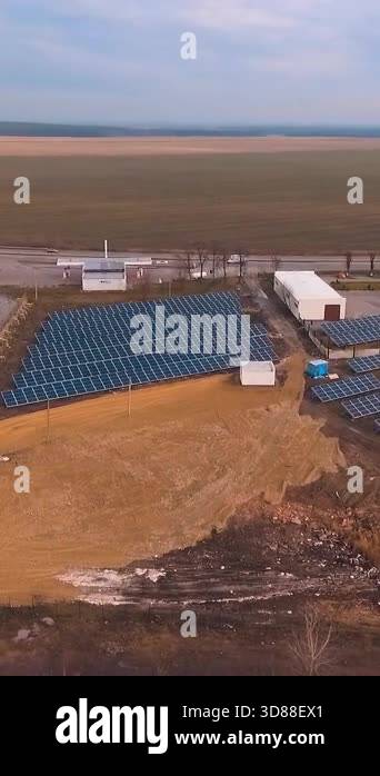 Poultry facility in rural area. Aerial view of new modern poultry farms ...