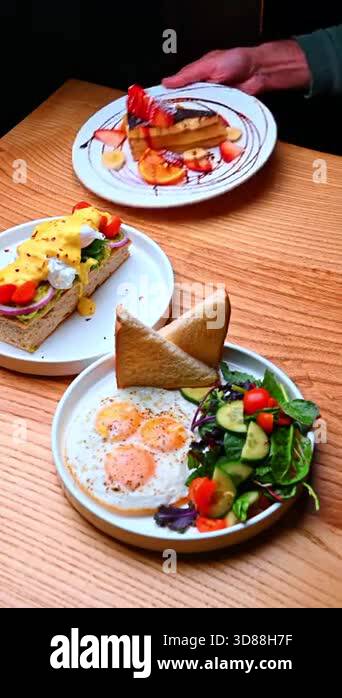 Fresh brunch plates assortment. An assortment of fresh brunch plates ...