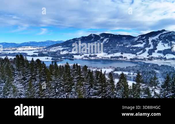 Breath-taking panorama of natural landscapes in winter. Snow lies on ...