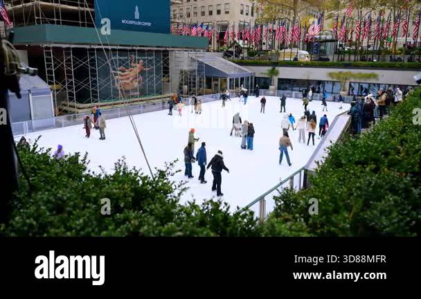 New York, USA, 8 November 2025: Autumn colors at Rockefeller Center ...