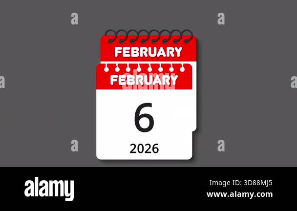 Monthly calendar animation with spiral ring coil binding, tear-off ...