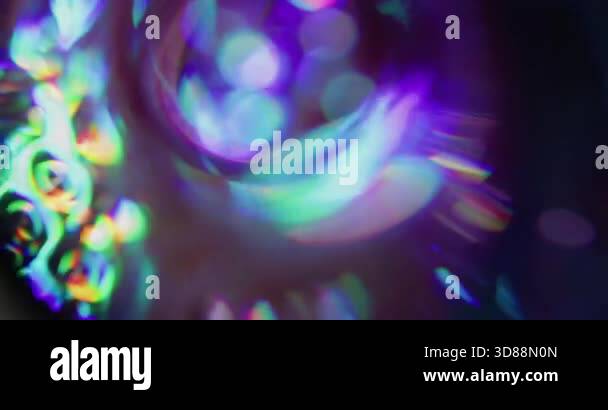 Defocused diamond crystal. Holographic flare. Neon colorful luminosity ...