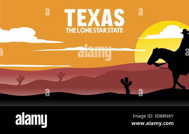Texas State with beautiful scenery silhouette Stock Video Footage - Alamy