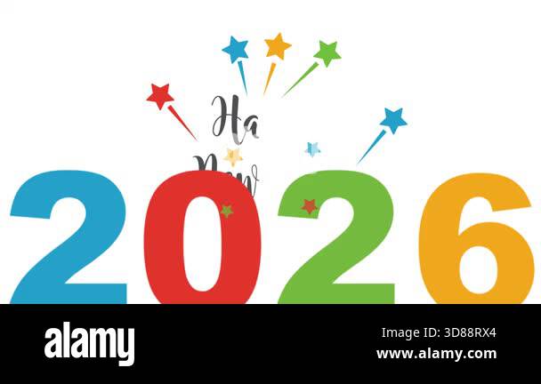 2026 in the format of a Christmas tree, vector, icon Stock Video ...