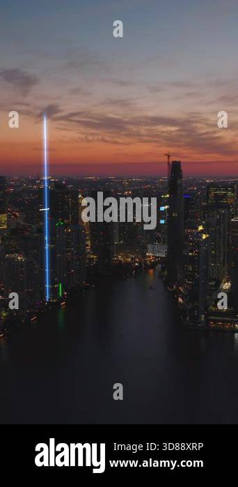 Breath taking aerial panoramic view of modern urban borough with high ...