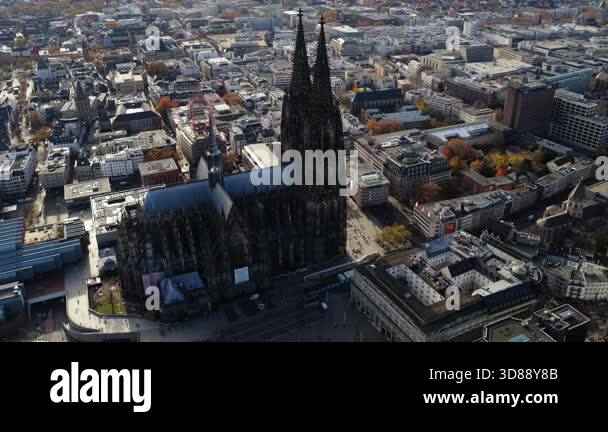 Cologne Cathedral, world heritage site, rising above historic cityscape ...
