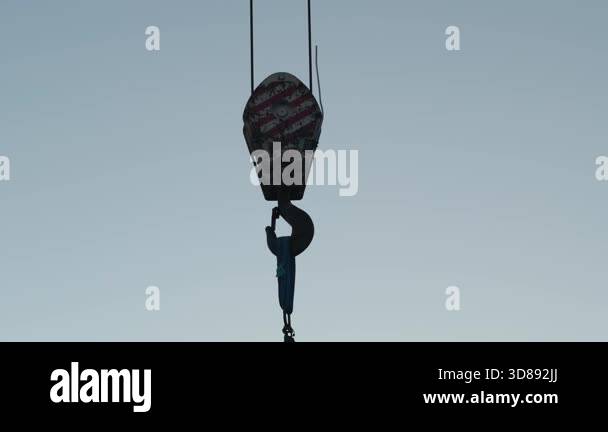 Crane Boom Moving Left to Right with Hook Visible Stock Video Footage ...