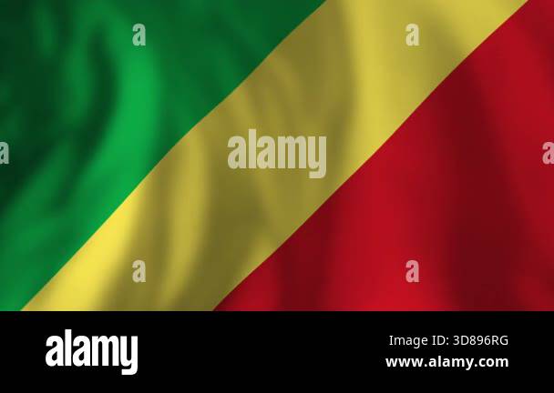Republic of the congo national flag softly waving, showcasing national ...