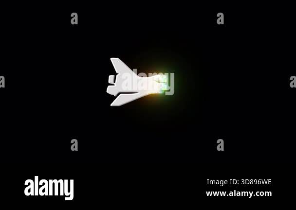 Pixelated jet fighter dynamically transforming, flying with sleek ...