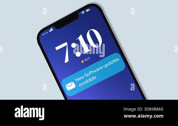 New Software updates available notification appearing on the smartphone ...