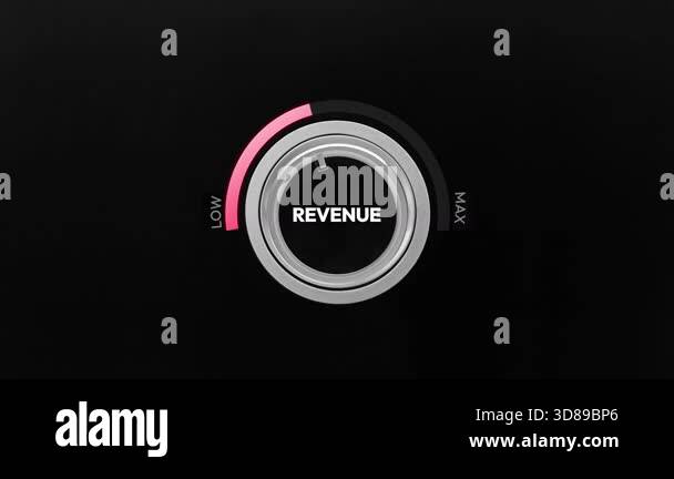 Maximum revenue generation concept with knob turning full to the right ...