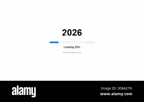 2026 Loading Animation Modern Progress Bar Countdown, Smooth Year ...