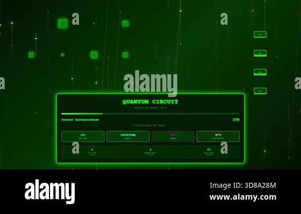 Futuristic System Boot Sequence Animation Green Tech Terminal UI ...