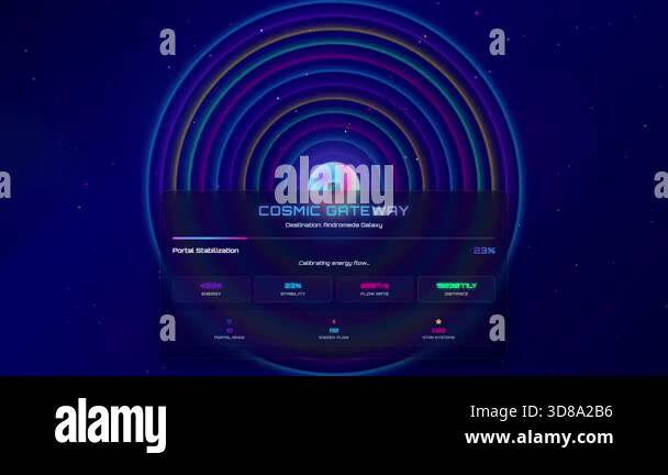 Futuristic System Loading UI Animation Modern Tech Progress Bar Digital ...