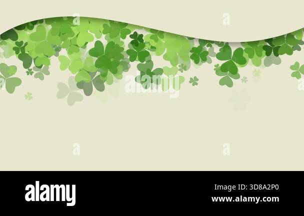 wavy clover border with cascading leaves, refined header perfect for ...