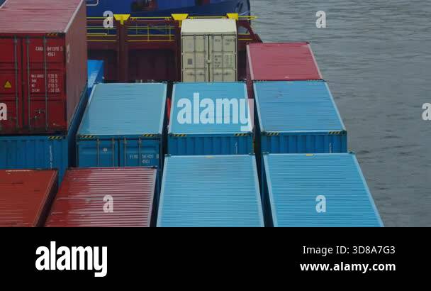 ALMATY, KAZAKHSTAN - OCTOBER 09 2025: Containers stacked tightly across ...
