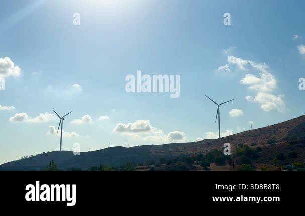 Alternative types of electricity generation, solar panels, wind power ...