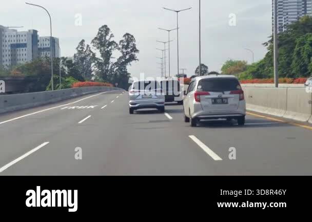 Jakarta Indonesia - Nov 1, 2025: Traffic scene on Indonesian Toll road ...