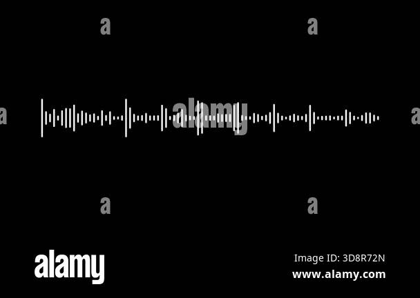 White and black audio visualization effect. audio wave animation ...