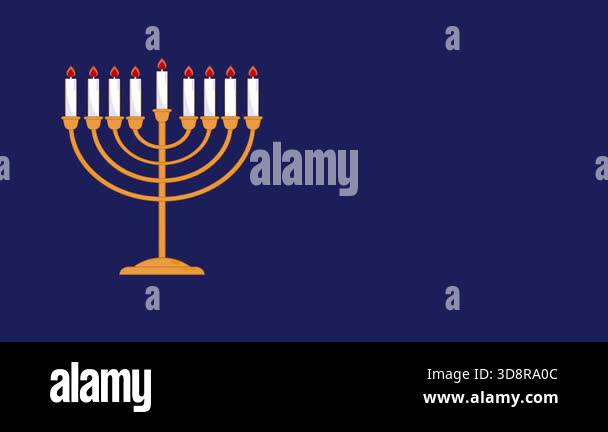 Animated Happy Hanukkah Greeting Card with Lit Menorah, Stars of David ...