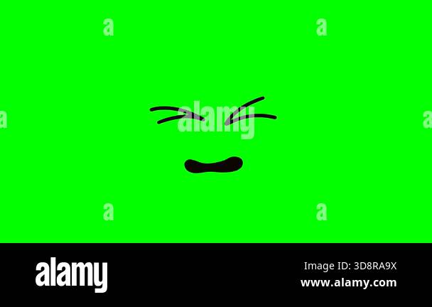 Cartoon and talking mouth or funny face for side green screen insert ...