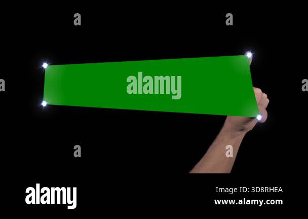 hand holding blank screen with green background Stock Video Footage - Alamy