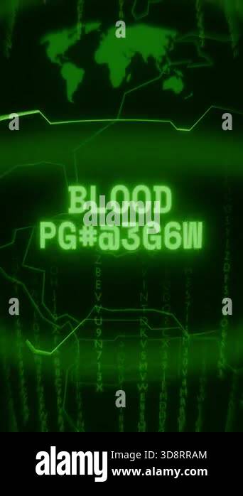 Old green Vertical Retro CRT screen showing text BLOOD PRESSURE ...
