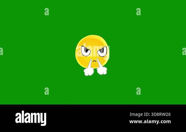 cartoon funny green face. vector illustration Stock Video Footage - Alamy