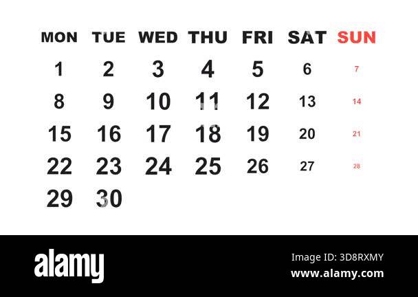 April 30, 2030, Animated 2030 planner showcasing April calendar ...