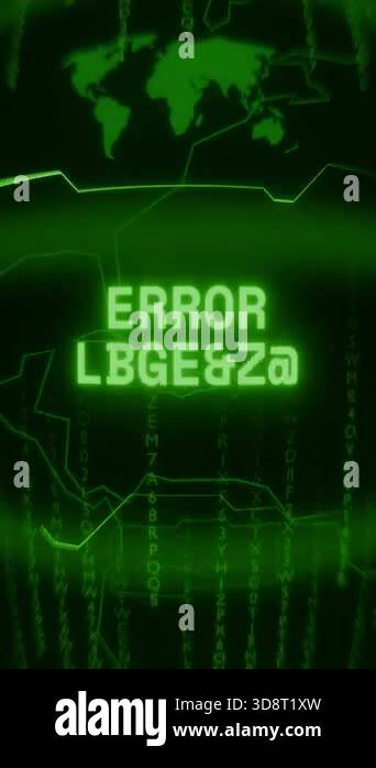 Old green Vertical Retro CRT screen showing text ERROR LOGGING ...