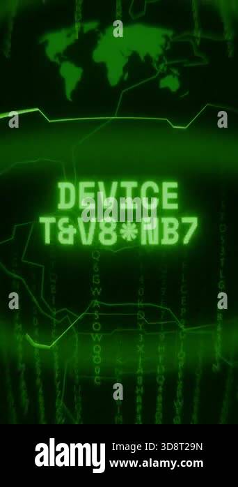Old green Vertical Retro CRT screen showing text DEVICE POSITION ...