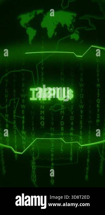 Old green Vertical Retro CRT screen showing text INPUT appearing in ...