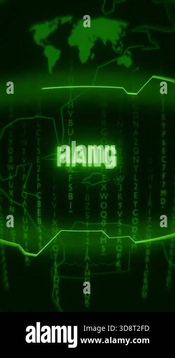 Old green Vertical Retro CRT screen showing text HANG appearing in ...