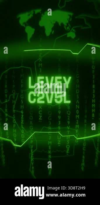 Old green Vertical Retro CRT screen showing text LEVEL READY appearing ...