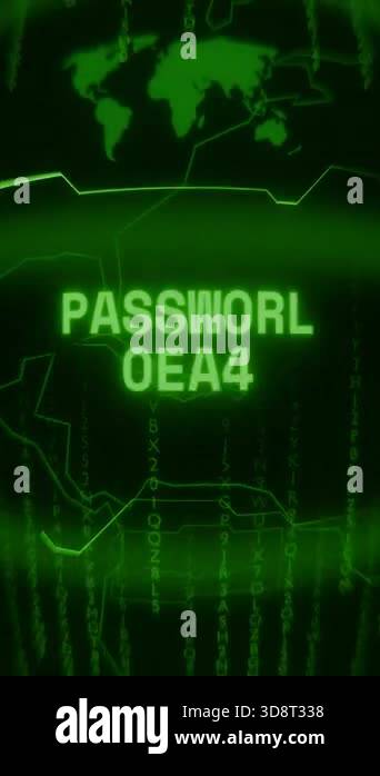 Old green Vertical Retro CRT screen showing text PASSWORD LEAK ...