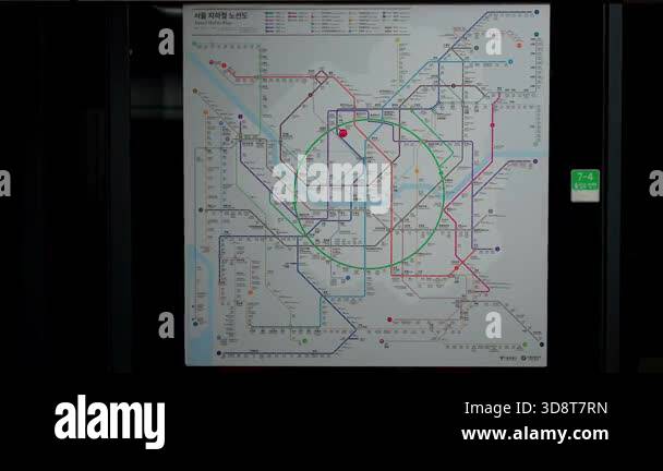 SEOUL, SOUTH KOREA - OCTOBER 11, 2025 - Seoul Metro map displaying ...