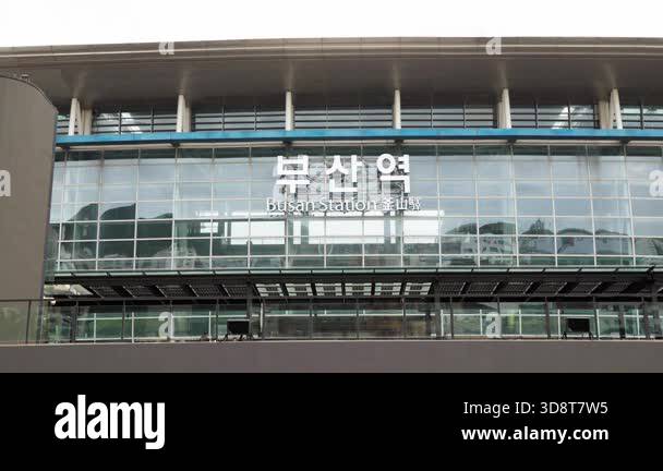 BUSAN, SOUTH KOREA - OCTOBER 10, 2025 - Busan Station sign on the ...