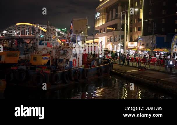 BUSAN, SOUTH KOREA - OCTOBER 10, 2025 - Busy waterfront scene in Busan ...