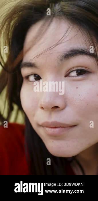Young japanese woman expressing different emotions and making various ...