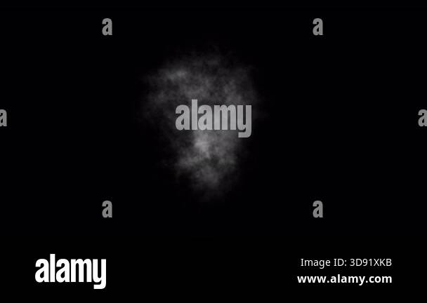 Smoke puff animation on Alpha Background. Dust puff blowing explosion ...