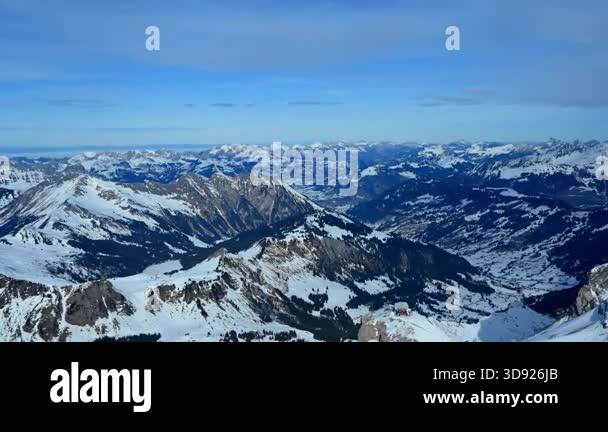 Time Lapse Winter Landscape of the Swiss Alps from Glacier 3000 in ...